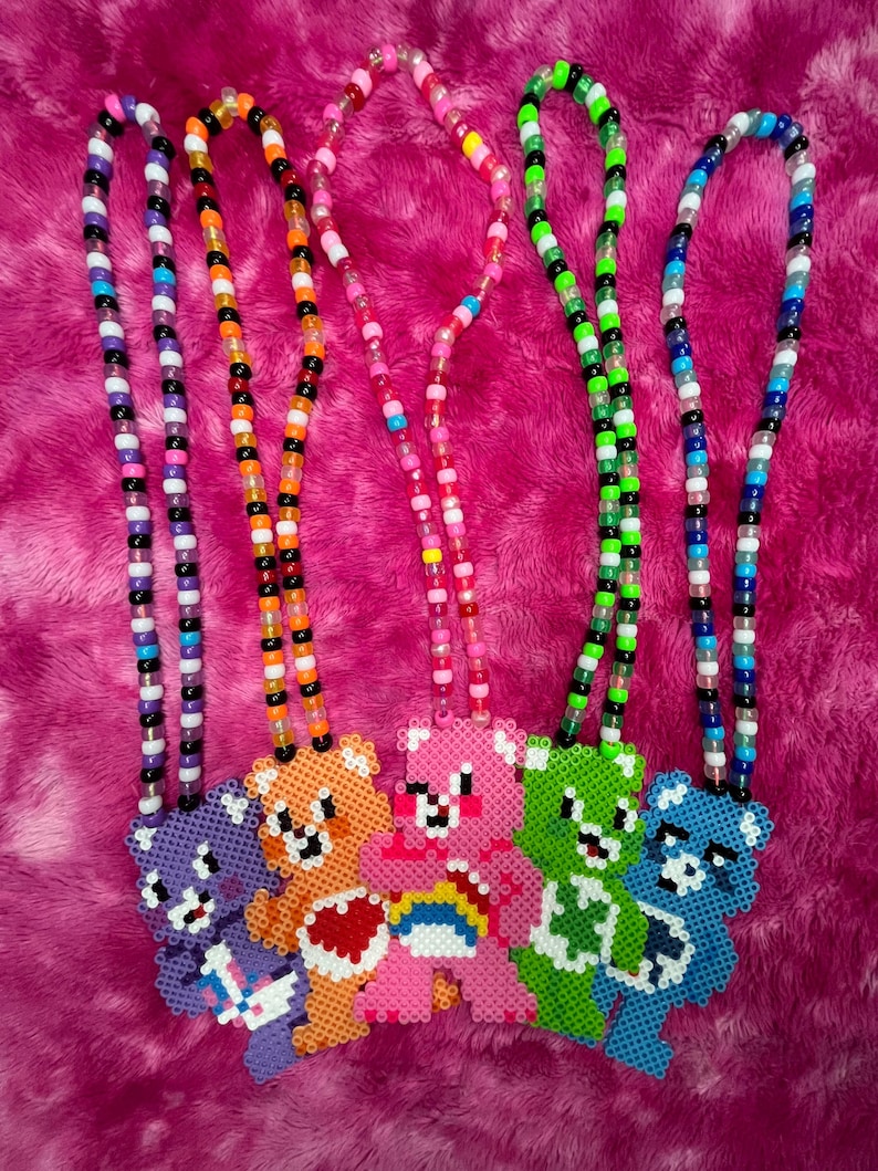 Care Bear Perler Bead Necklace - Etsy