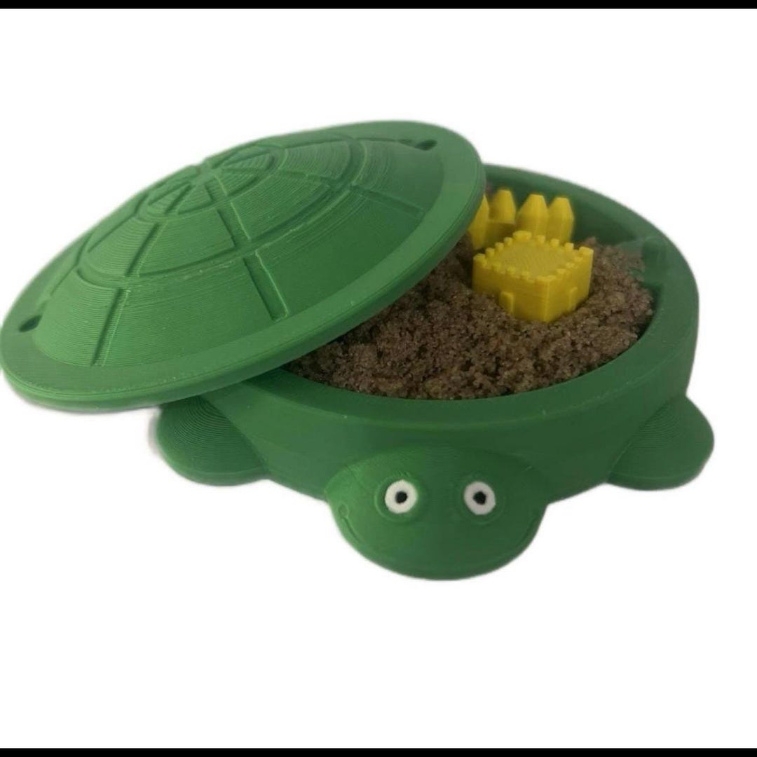 Mini Turtle Sandbox With Lid, 5 Toys and Kinetic Sand, Perfect for ...