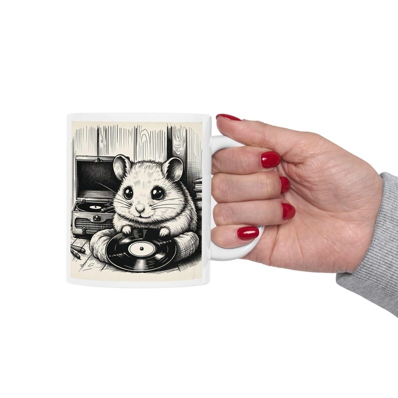Hamster Ceramic Mug, Cute Coffee Cup, Fun Animal Design, 11/15 Oz ...