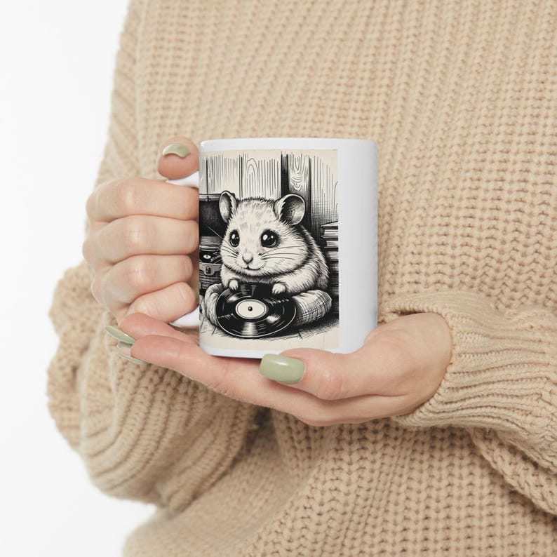 Hamster Ceramic Mug, Cute Coffee Cup, Fun Animal Design, 11/15 Oz ...