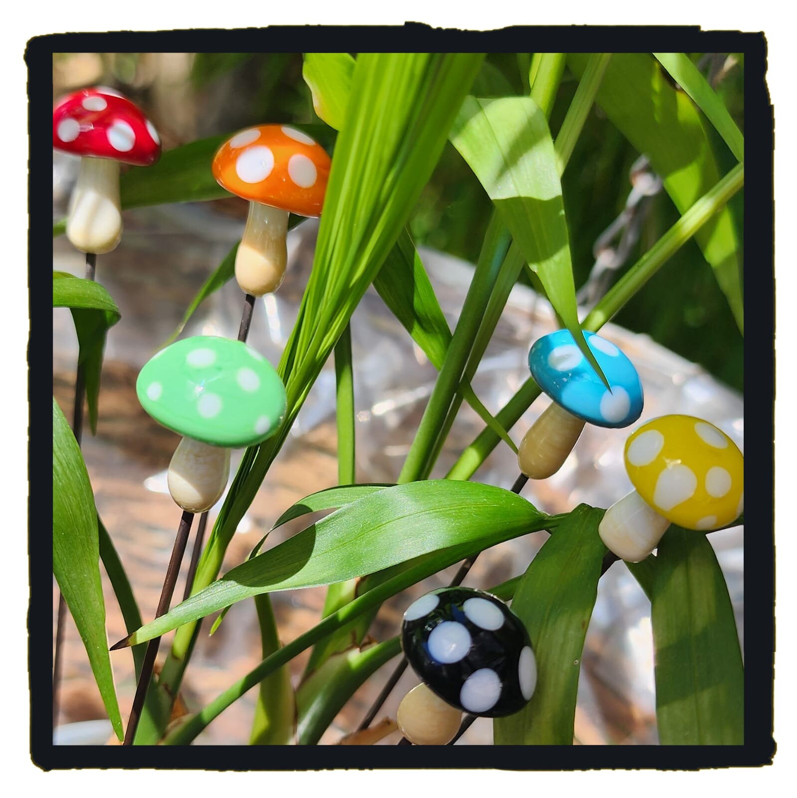 MUSHROOMS : Bloom-shrooms Lampwork Pot Plant Stakes - Etsy
