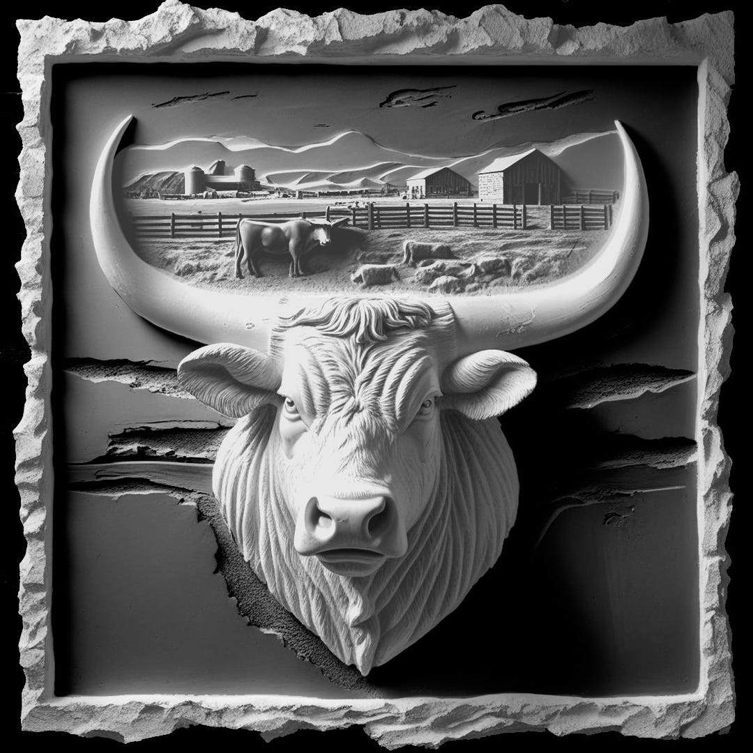3D Illusion Longhorn Bull Portrait Laser Engraving File – Depth Mapped ...