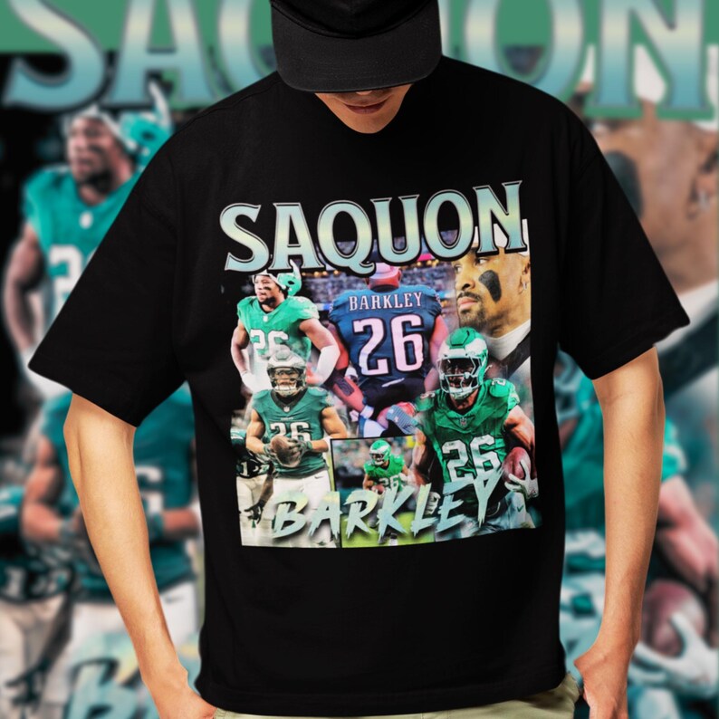 Vintage Saquon Barkley Oversized Shirt,football T Shirt Custom Vintage Design 90s Graphic Tee ...