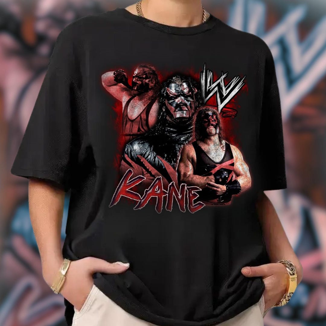 Kane Oversized T-shirt Iconic Wrestling Apparel for Pro Wrestling Fans ...