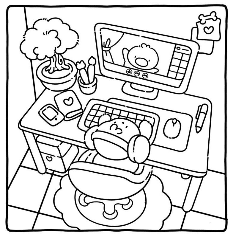 Cozy Nooks Coloring Pages, Cute Animal Characters, Coco Wyo Printable ...
