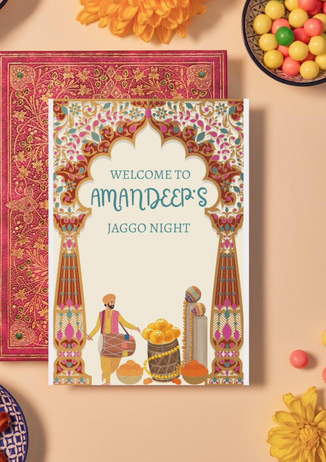 Jaggo Night Poster Indian Welcome Poster Hindu Weddings Events - Etsy
