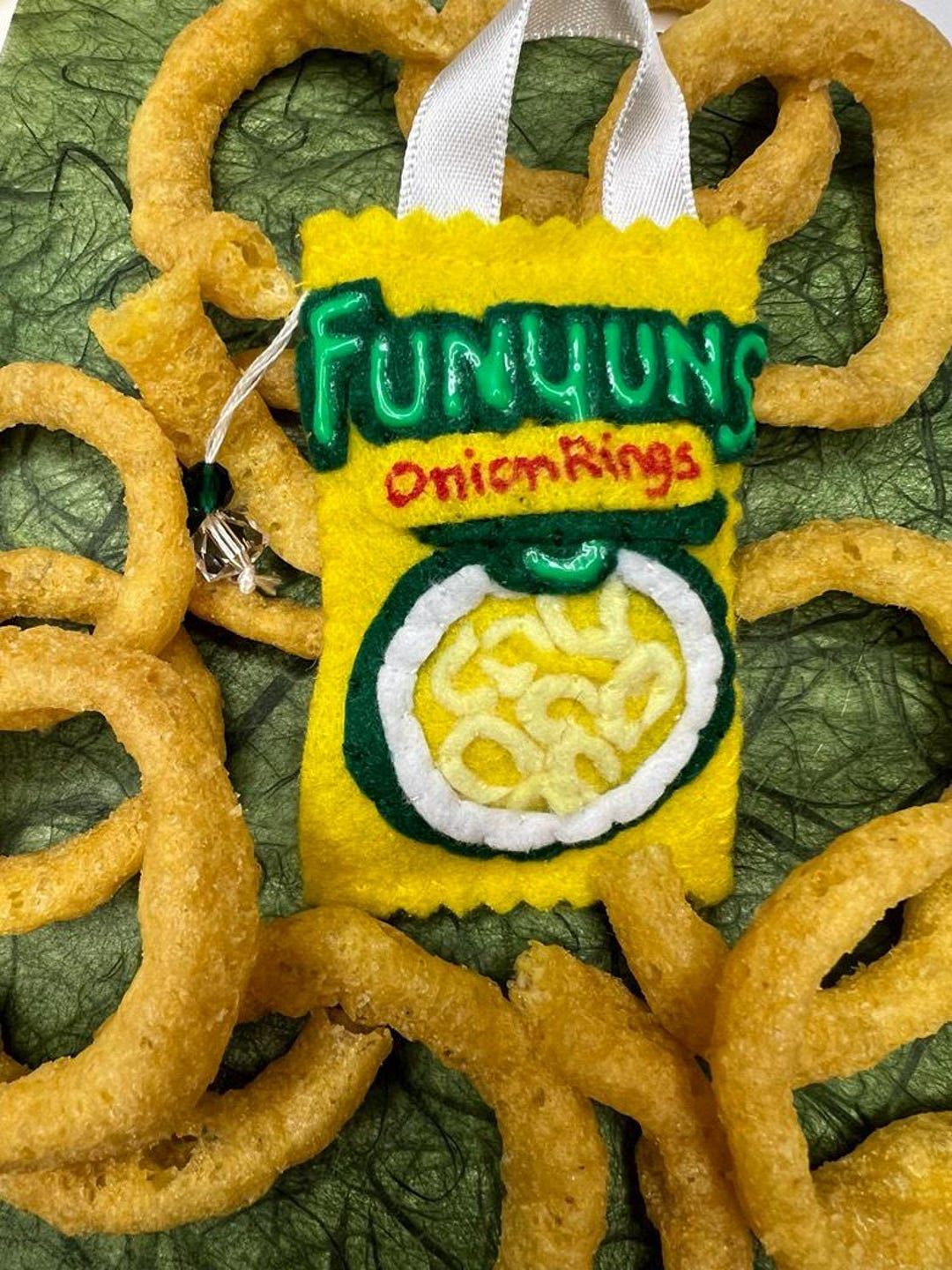 Handmade Felt Miniature Funyuns Chip Ornament/trinket/bag Charm - Etsy