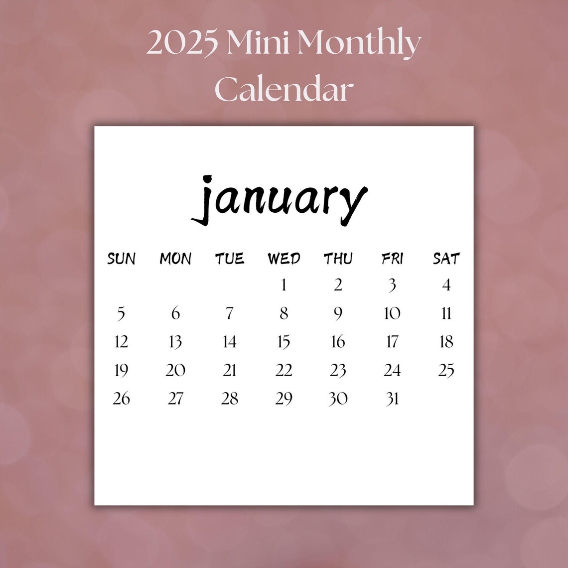 2025 Mini Calendar 3x3 5x5 6x6 Inch Calendar Square 2025 Pocket ...