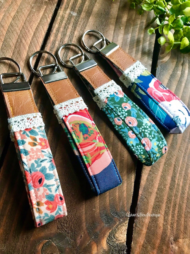 Boho Style Key Fob / Key Wristlet Choose Your Fabric | Etsy