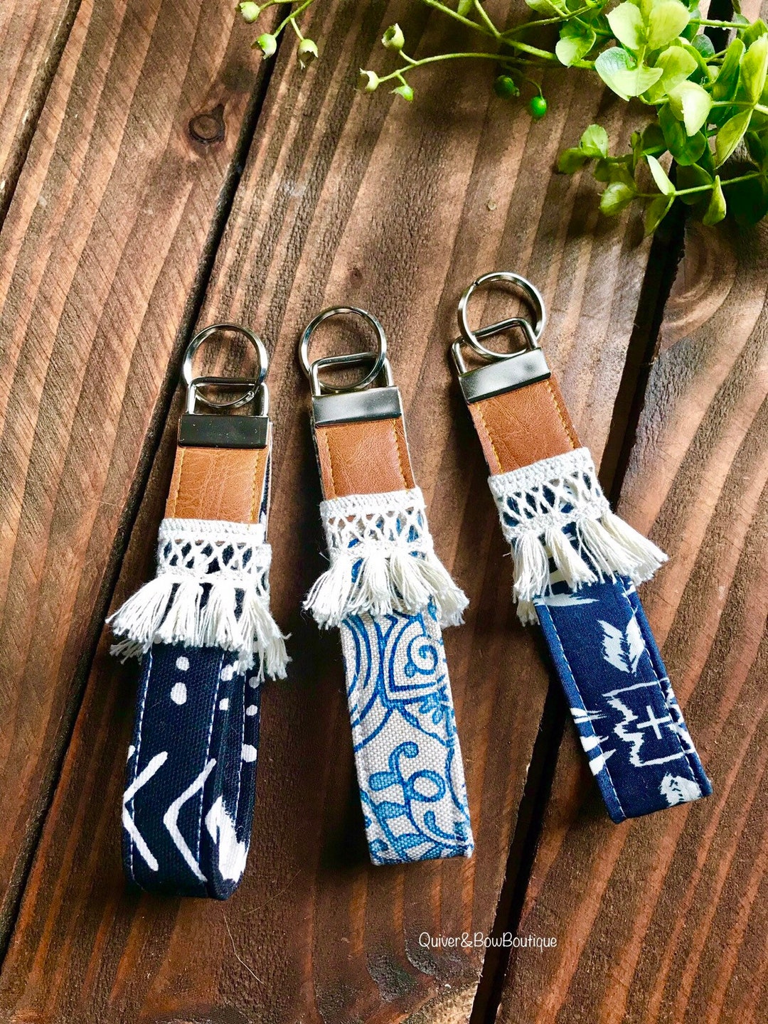 Boho Style Key Fob / Key Wristlet Choose Your Fabric Mudcloth / Mandala ...