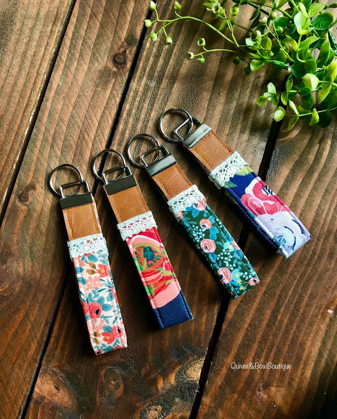 Boho Style Key Fob / Key Wristlet Choose Your Fabric Floral Collection ...