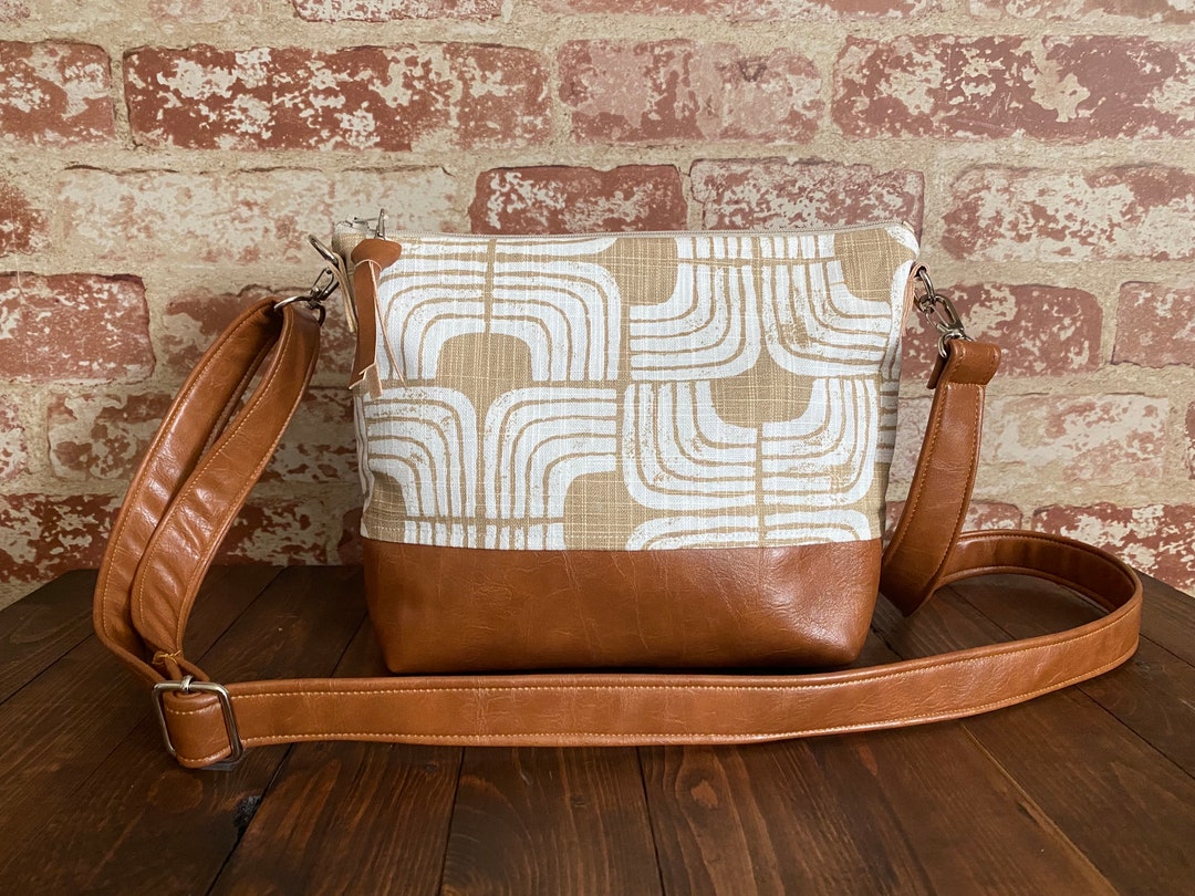 Cross Body Messenger Hip Bag - Boho Arches With Vegan Leather - Etsy