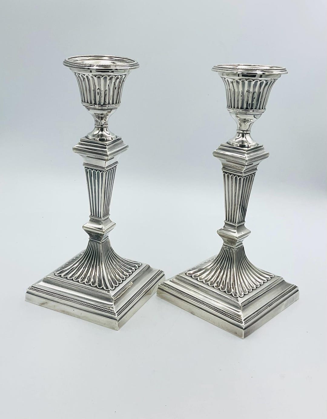 Antique Pair Edwardian Candlesticks by William Hutton & Sons Ltd - Etsy
