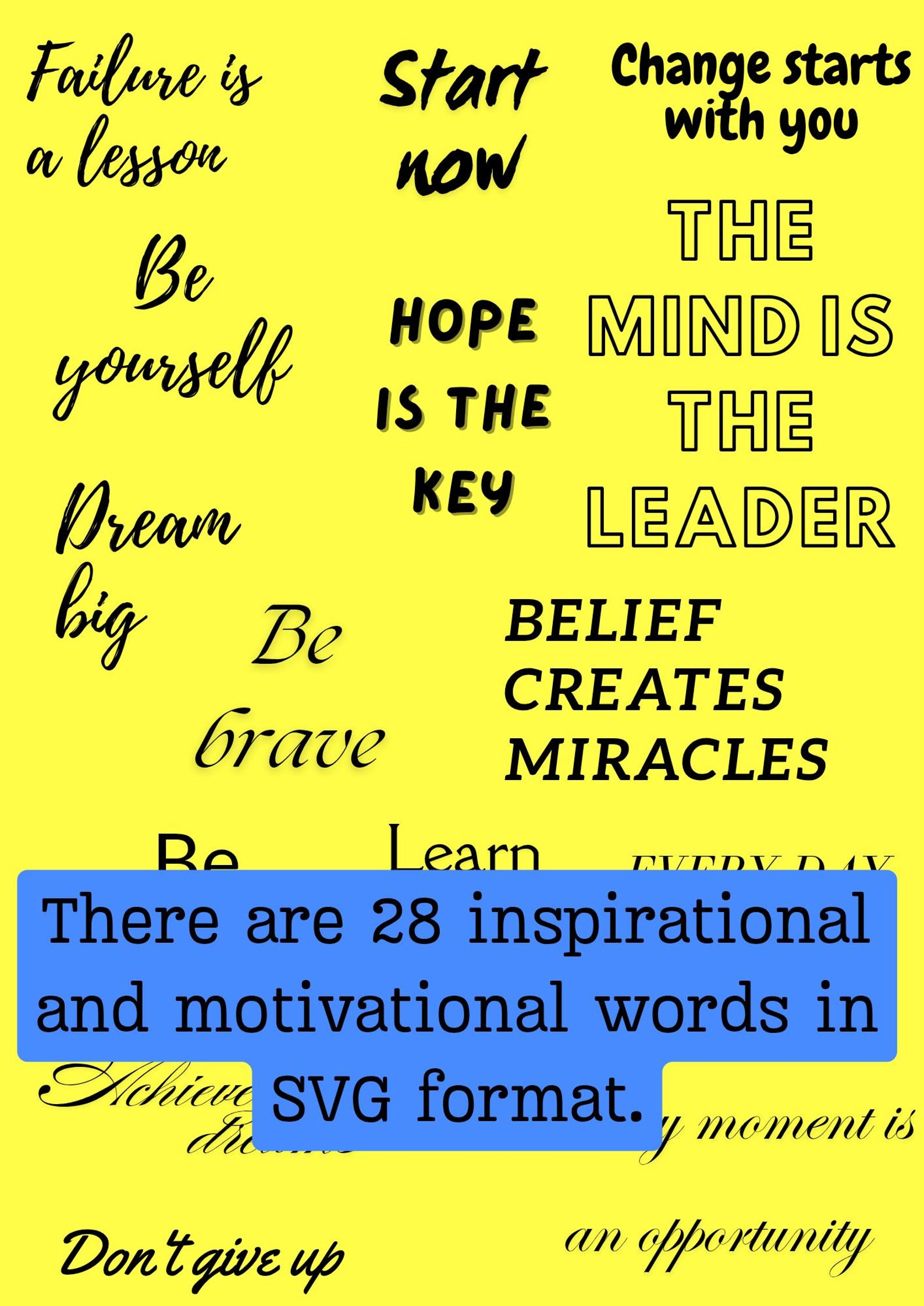 Motivational Quote SVG Bundle: Inspirational Sayings, Affirmations ...