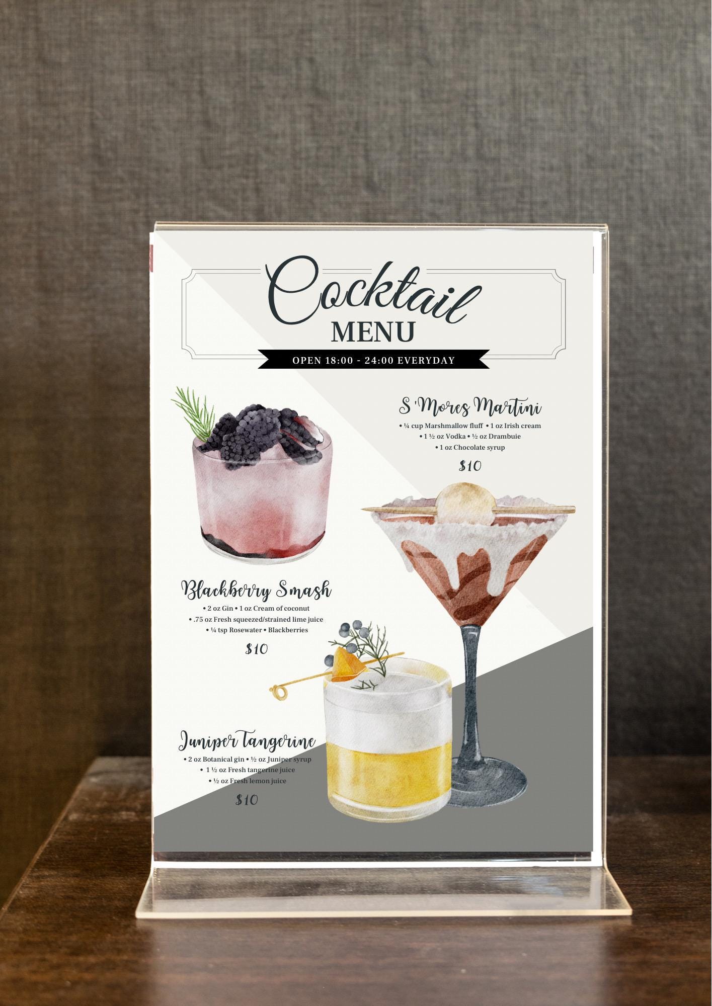 Bar Menu (signage) - Etsy