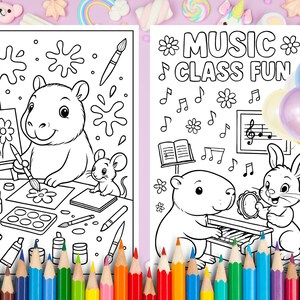 Cute Capybara Coloring for Kids, Fun Activity Book, Children's Art Book ...