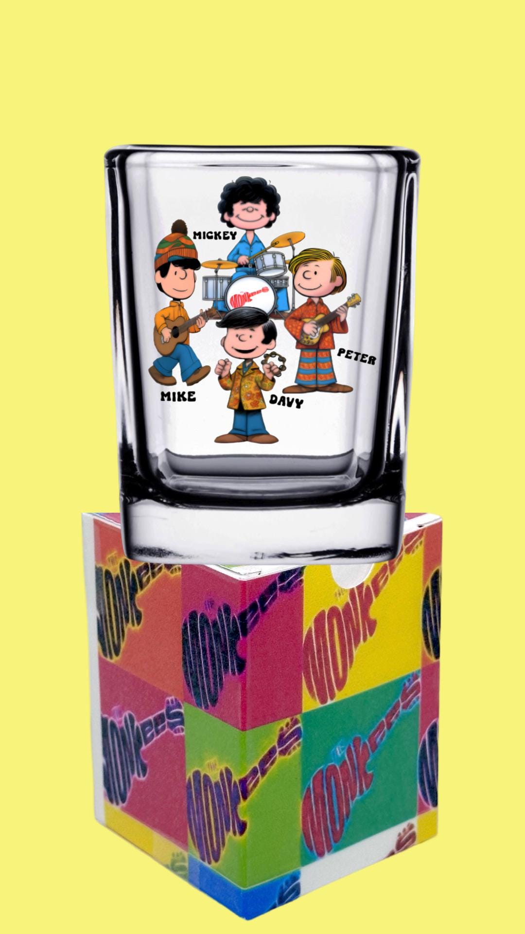 Peanuts Characters/ Famous Singers/bands MASHUP Shot Glass/gift Box ...