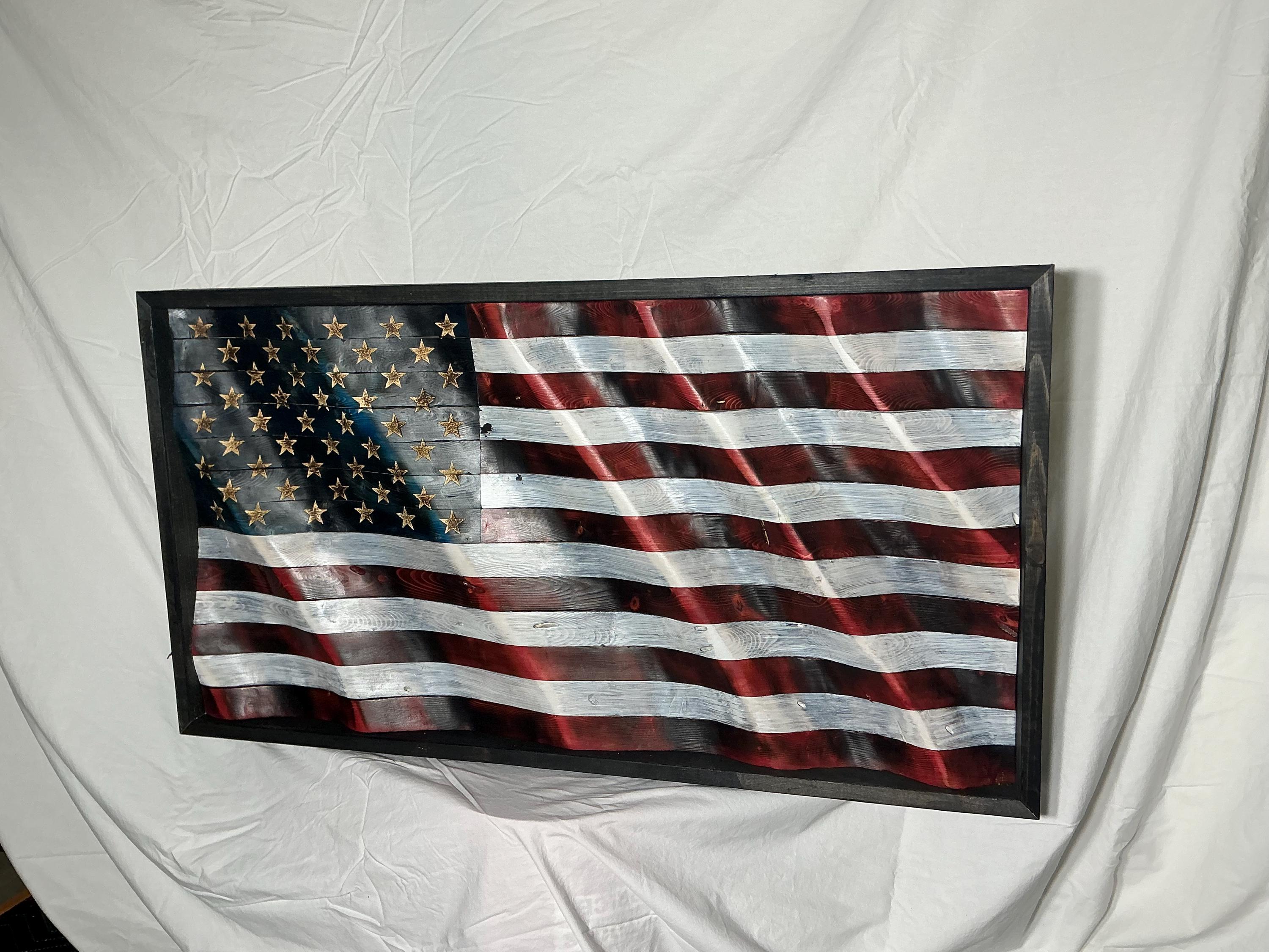 39x21 Wooden Wave Flag - Etsy