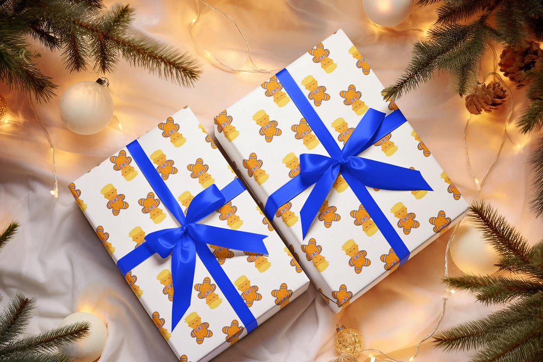 Donald Trump Gingerbread Man Wrapping Papergift Wrapholiday Christmas ...