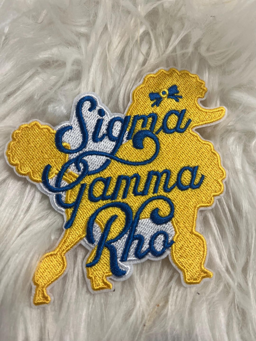 Sgrho Poodle Embroidered Patch Pearls, Rubies, 1922 Sigma Gamma Rho Sorority Iron-on/sew-on ...