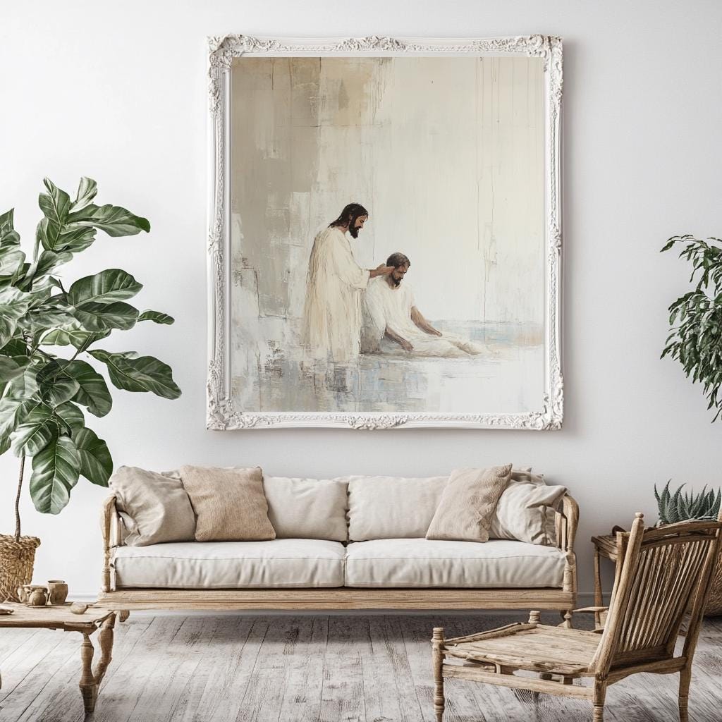 Paralytic Miracle, DIGITAL PRINT, Jesus Wall Art, Healing Paralytic ...