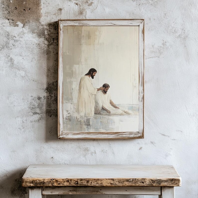 Paralytic Miracle, DIGITAL PRINT, Jesus Wall Art, Healing Paralytic ...