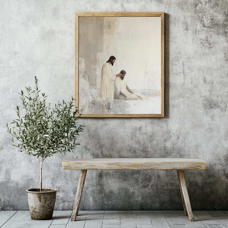 Paralytic Miracle, DIGITAL PRINT, Jesus Wall Art, Healing Paralytic ...