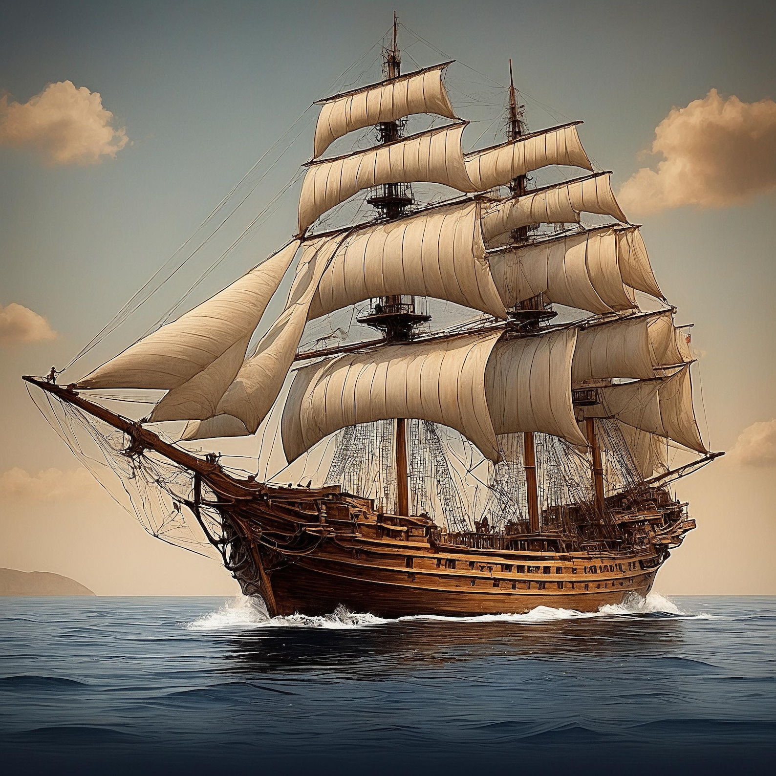 Voyage Through Time: A Sailing Ship on the Map of Dreams - Etsy