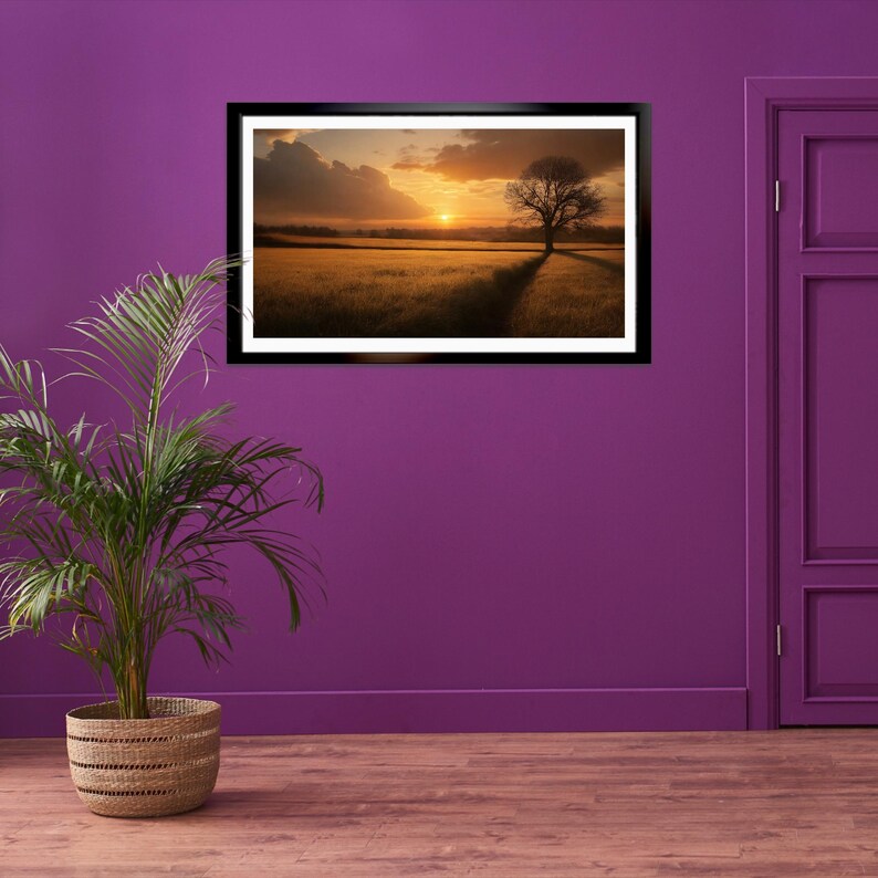 Golden Horizon Frame TV Art Digital Printing Art 8K - Etsy