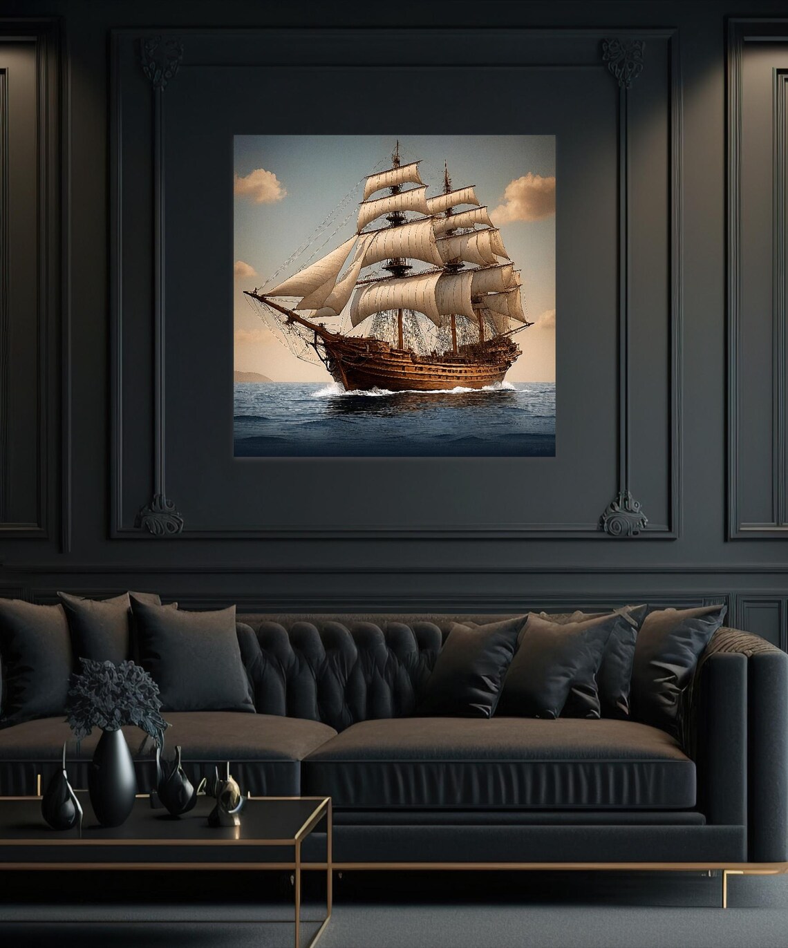 Voyage Through Time: A Sailing Ship on the Map of Dreams - Etsy