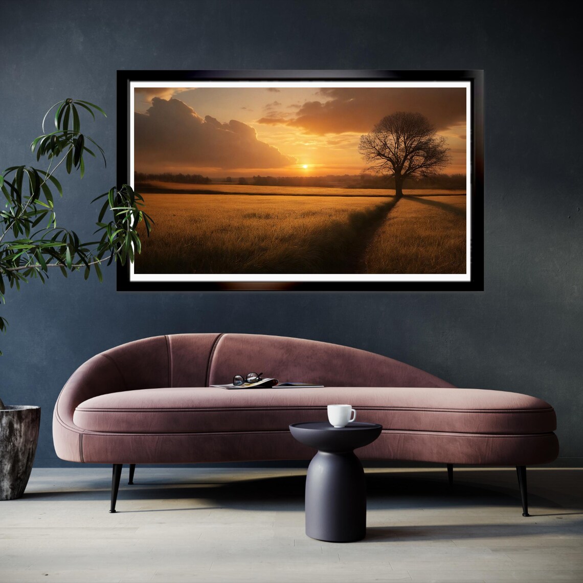 Golden Horizon Frame TV Art Digital Printing Art 8K - Etsy