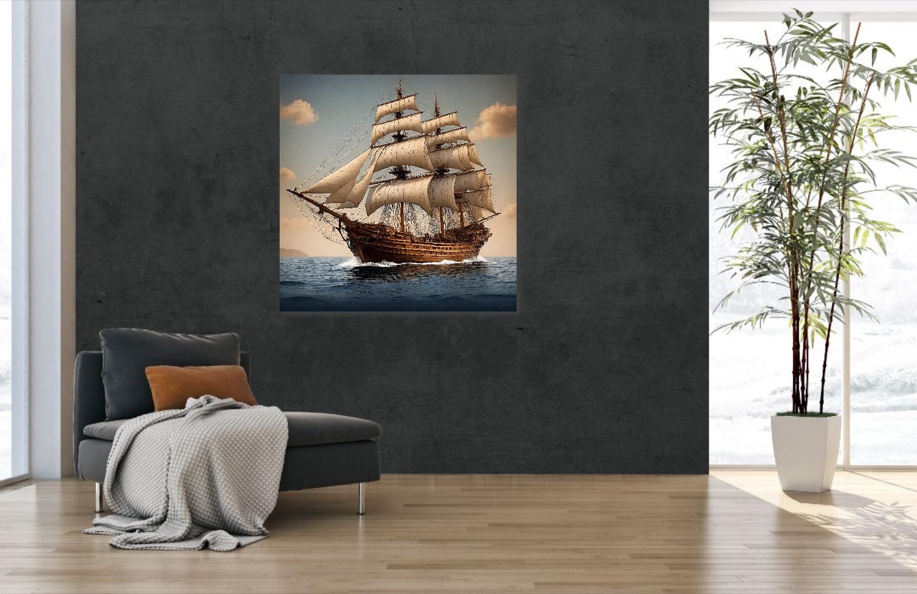 Voyage Through Time: A Sailing Ship on the Map of Dreams - Etsy