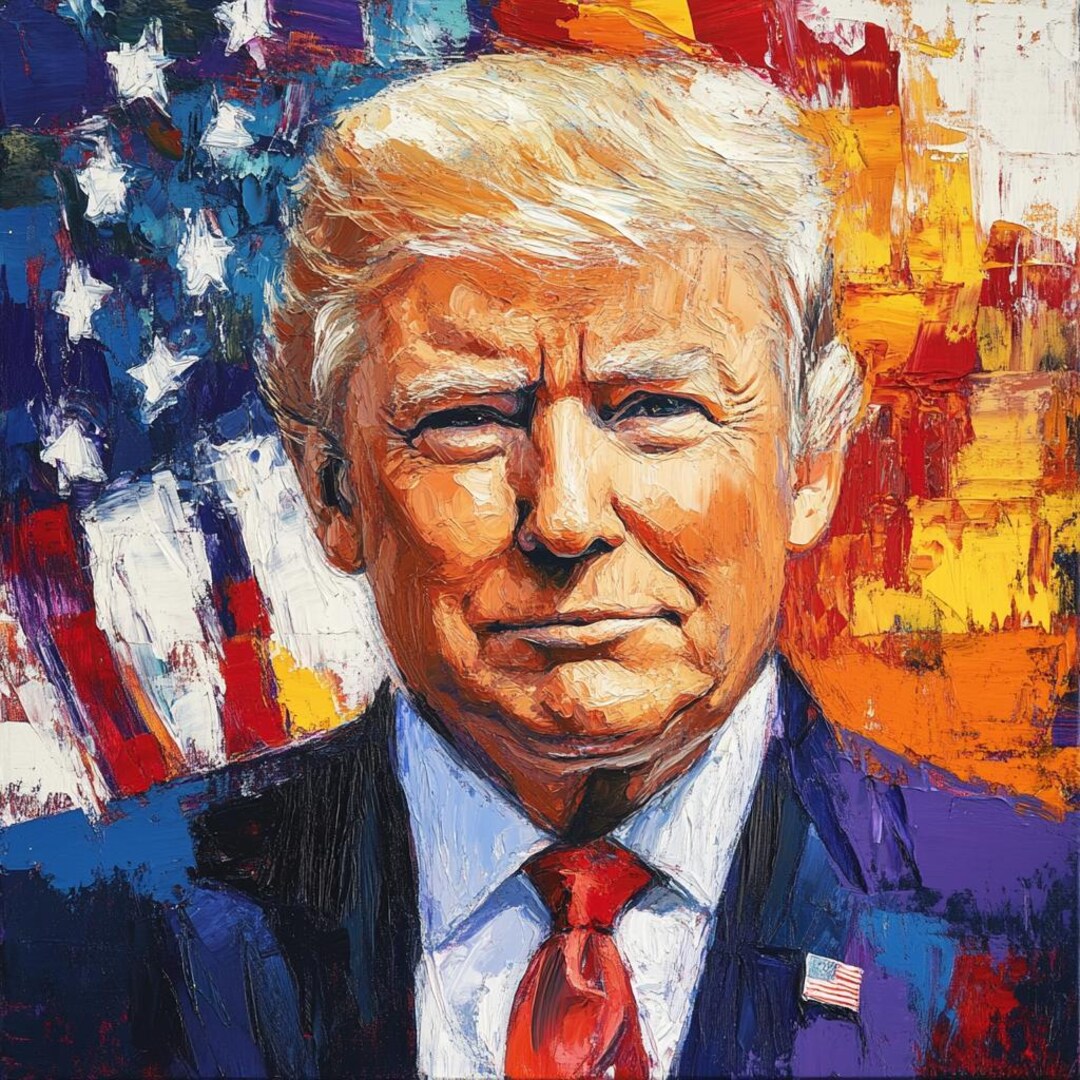 Donald Trump Oil Painting on Canvas - 36x36 Inches. - Etsy