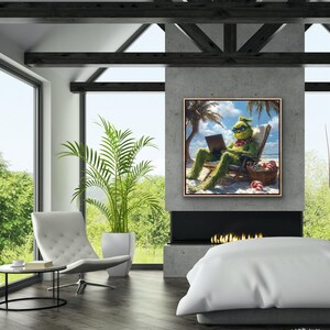 Grinch's Tropical Christmas Escape- Painting on Canvas- Western Art ...