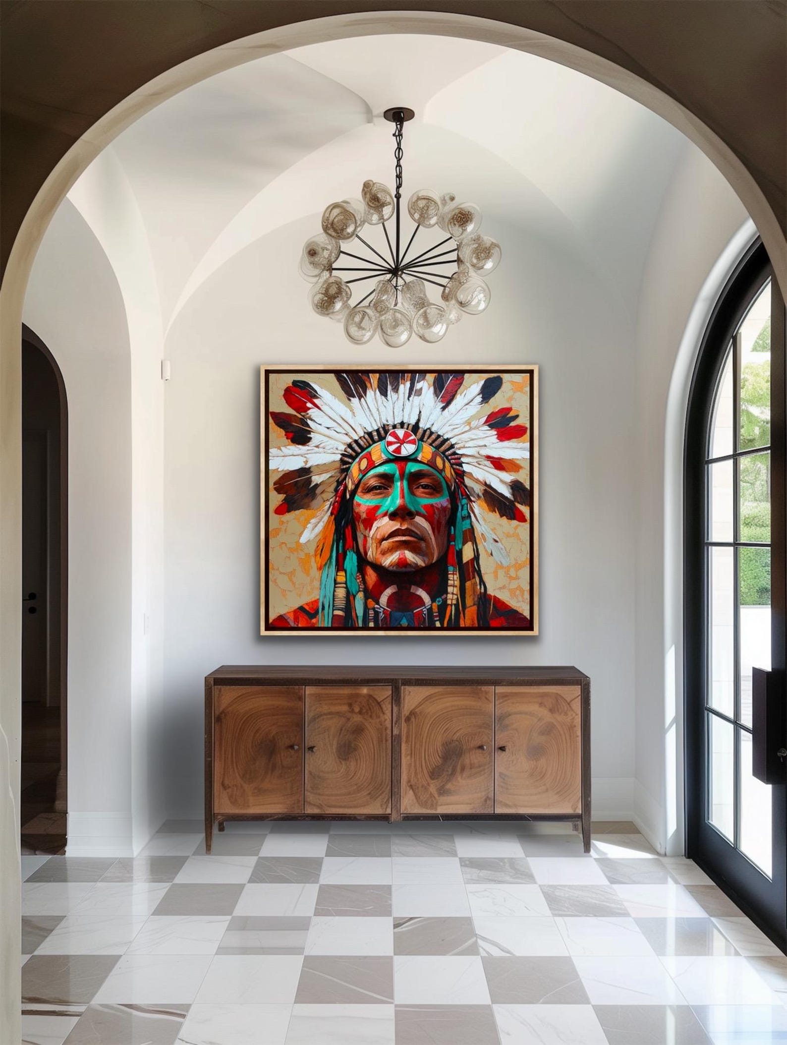 Native Oil Painting on Canvas 36x36 Inches Southwestern Home Decor - Etsy