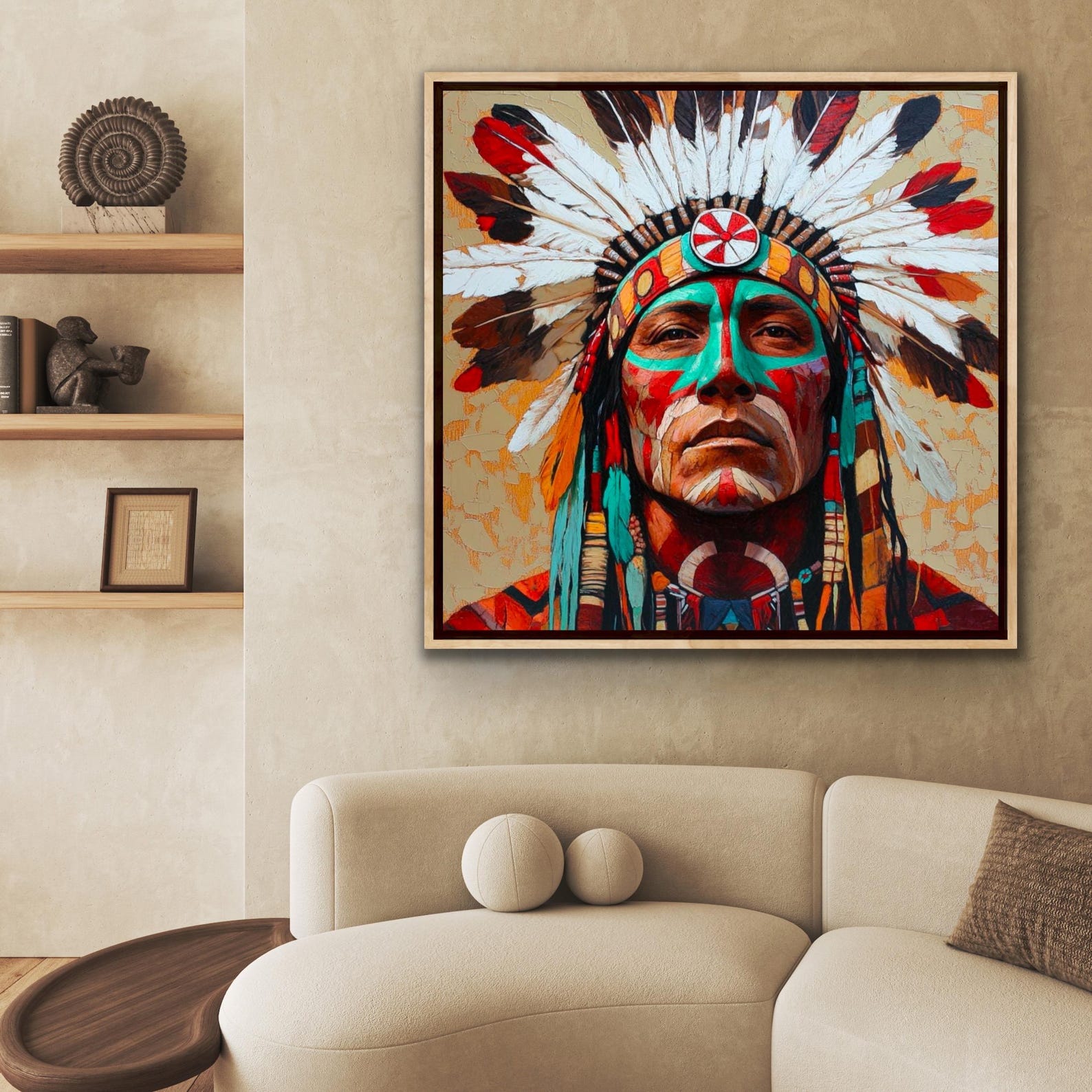 Native Oil Painting on Canvas 36x36 Inches Southwestern Home Decor - Etsy