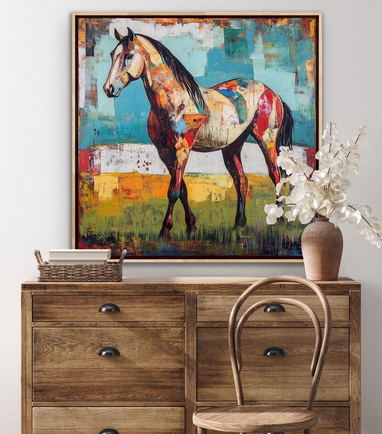 Vibrant Gallop Oil Painting on Canvas Western Art Home Decor - Etsy