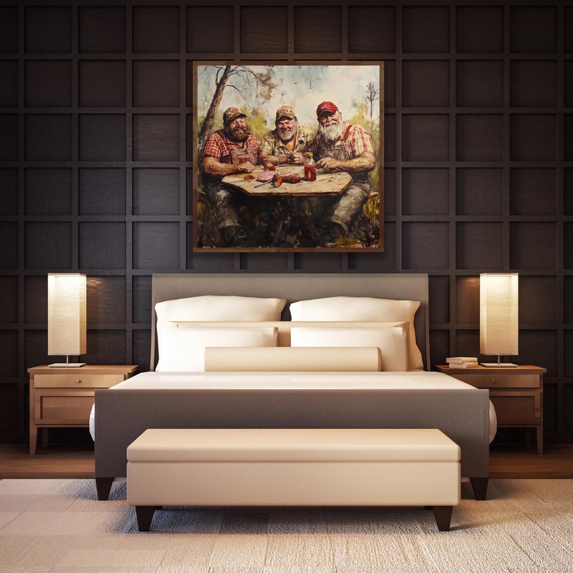 Rednecks Oil Painting on Canvas - Western Art Home Decor - Rustic Wall ...