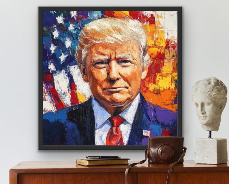 Donald Trump Oil Painting on Canvas - 36x36 Inches. - Etsy