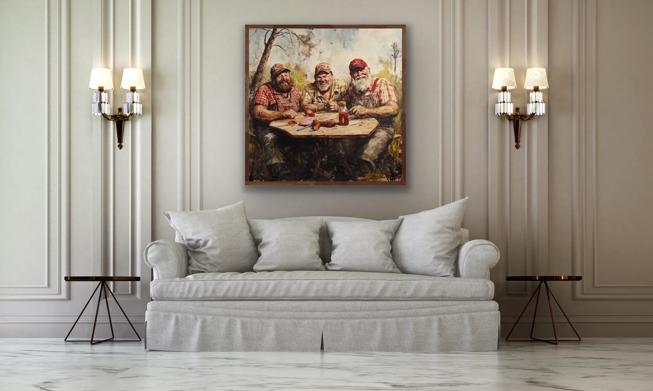 Rednecks Oil Painting on Canvas - Western Art Home Decor - Rustic Wall ...