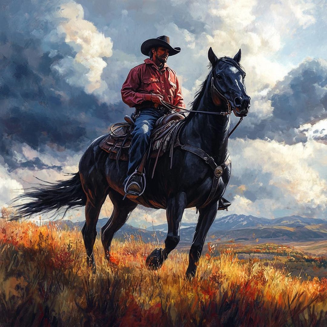Cowboy- Oil Painting on Canvas, One of a Kind Original Oil Painting ...