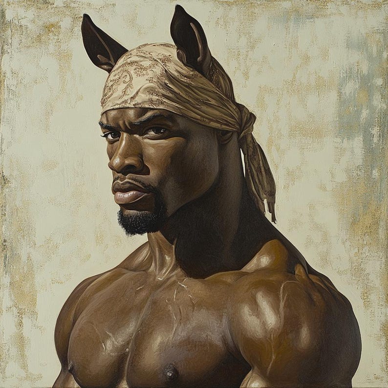 Black Centaur Modern Oil Painting on Canvas Western Art, Home Decor - Etsy