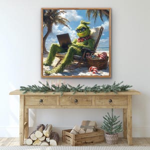 Grinch's Tropical Christmas Escape- Painting on Canvas- Western Art ...