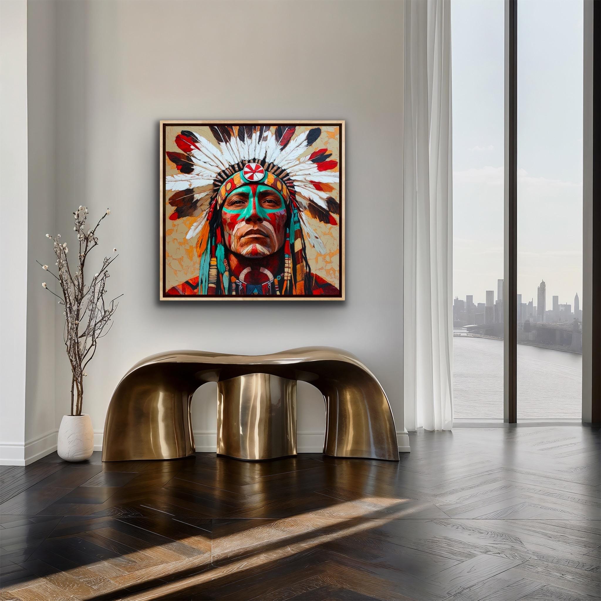 Native Oil Painting on Canvas 36x36 Inches Southwestern Home Decor - Etsy