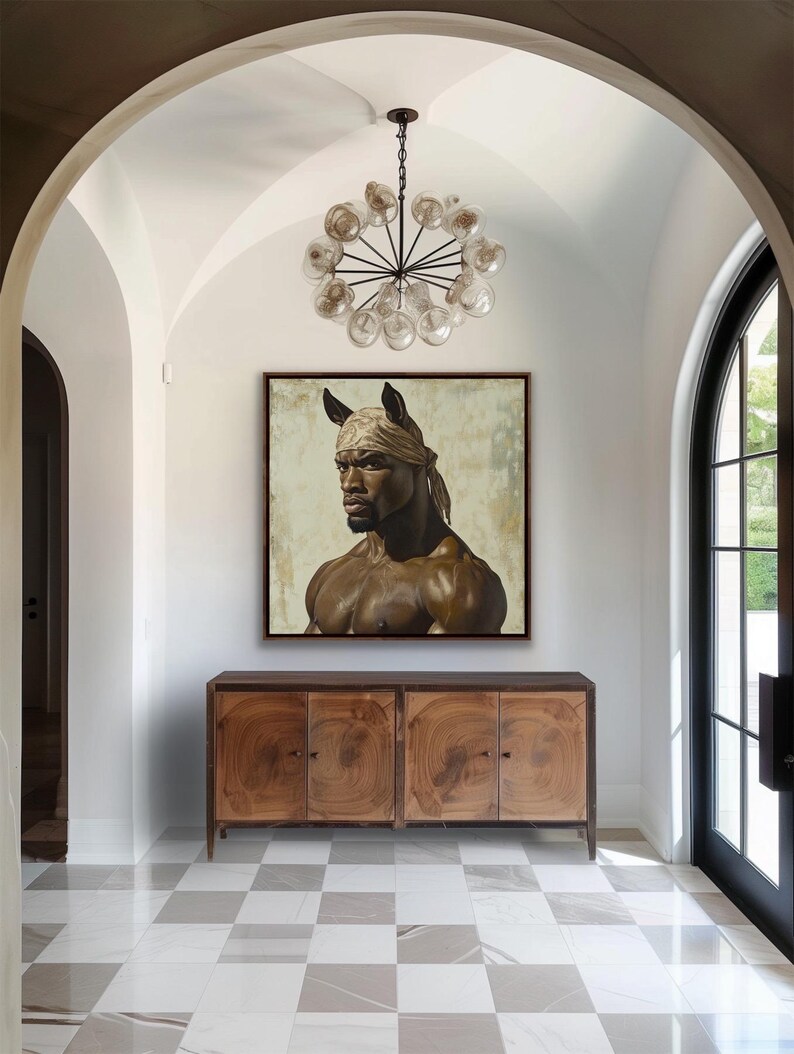 Black Centaur Modern Oil Painting on Canvas Western Art, Home Decor - Etsy