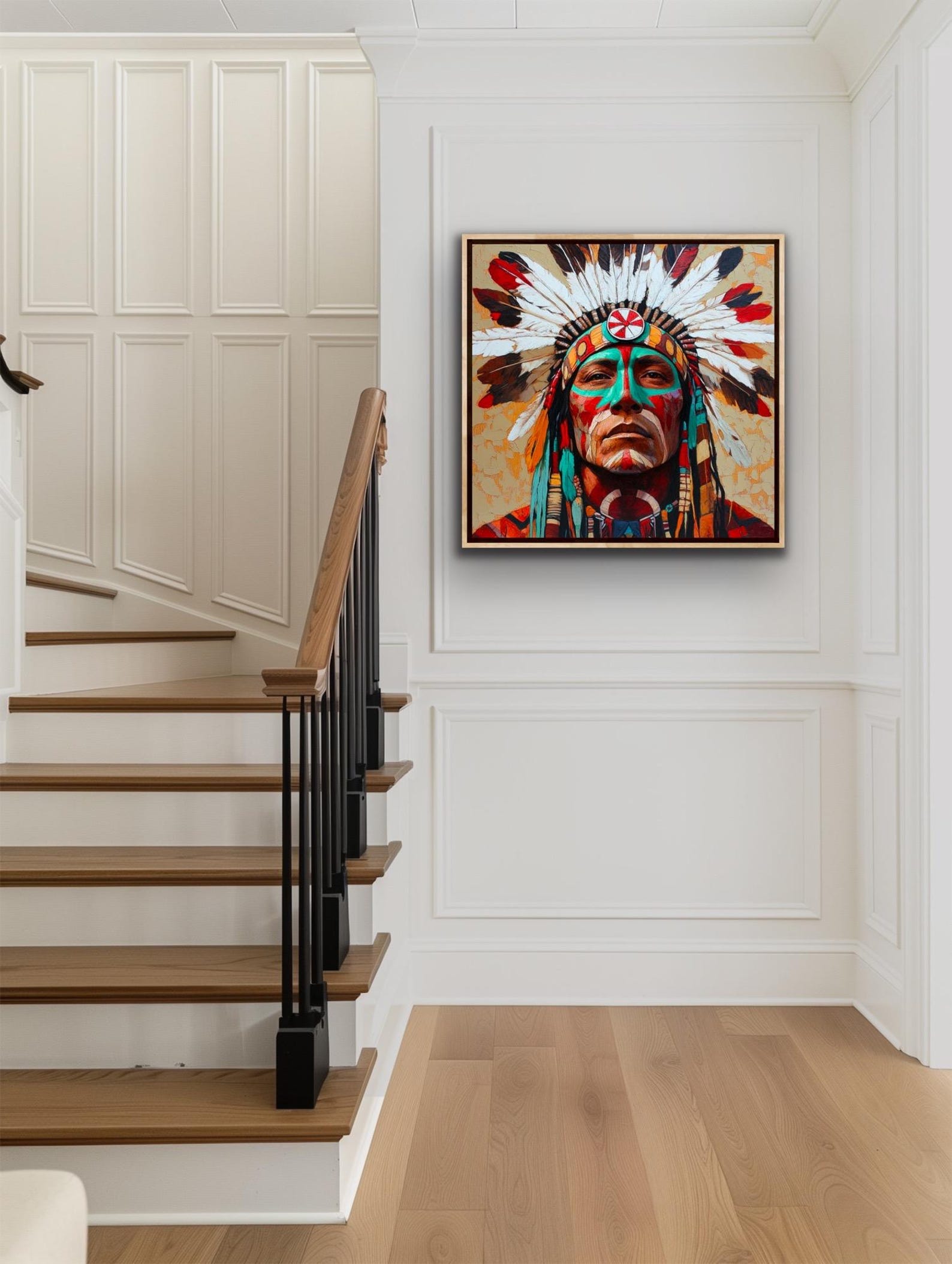 Native Oil Painting on Canvas 36x36 Inches Southwestern Home Decor - Etsy