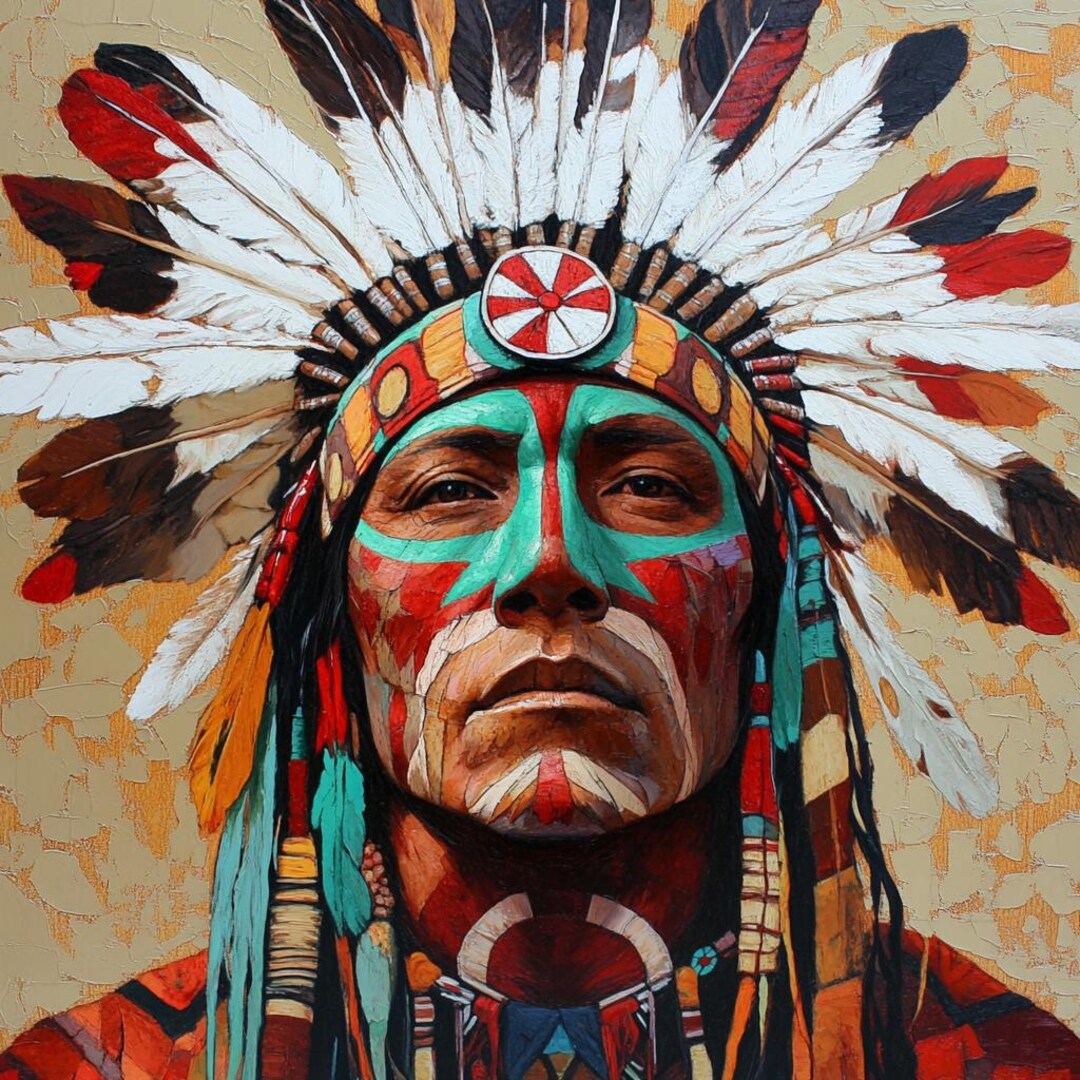 Native Oil Painting on Canvas 36x36 Inches Southwestern Home Decor - Etsy