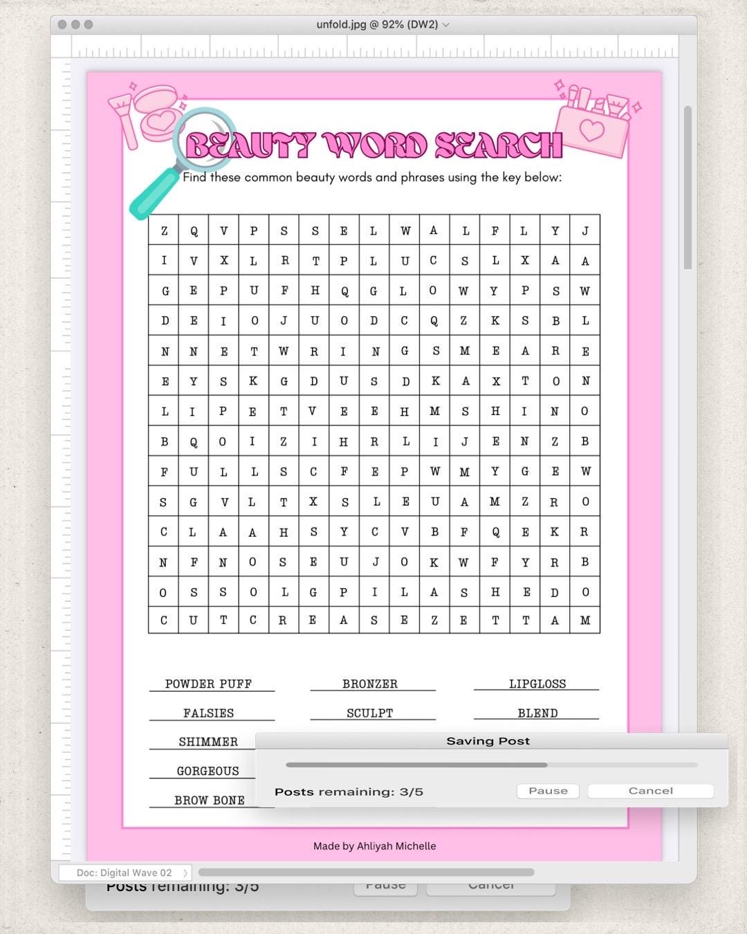 Beauty Word Search - Etsy