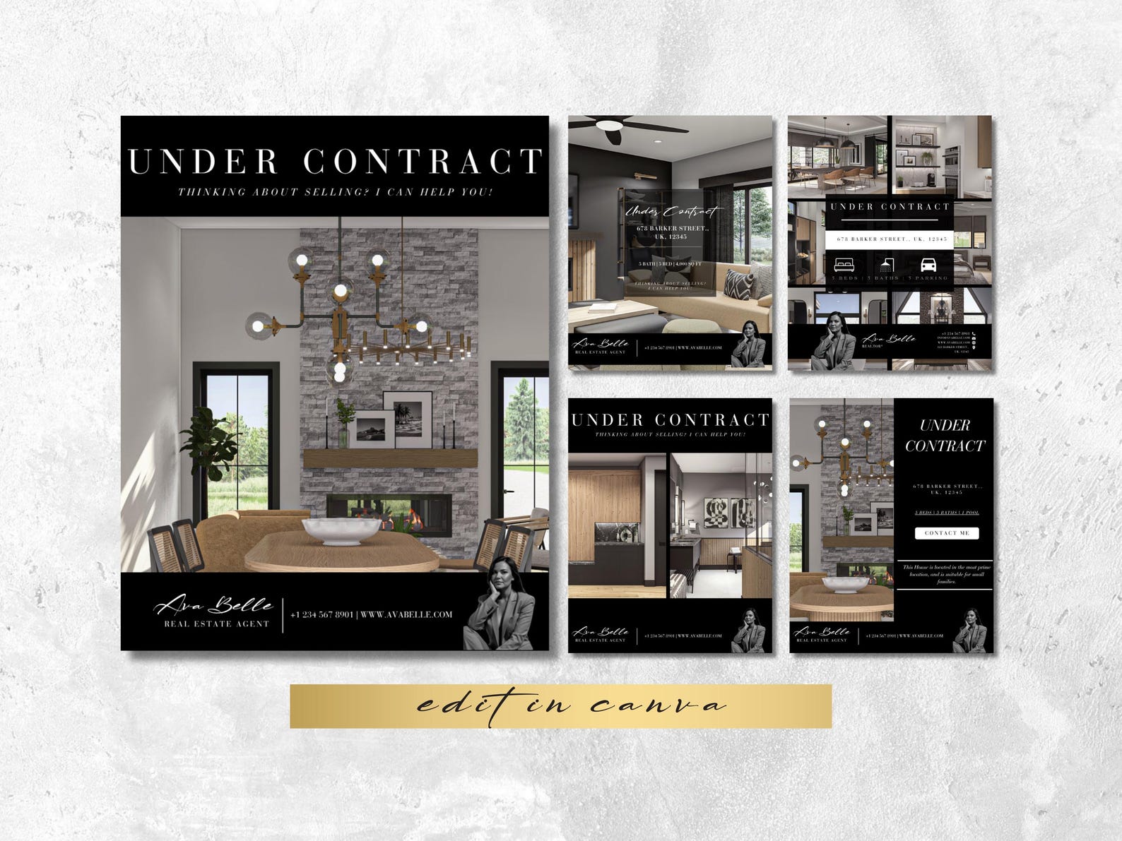 30 Real Estate Social Media Templates | Under Contract Post Template ...