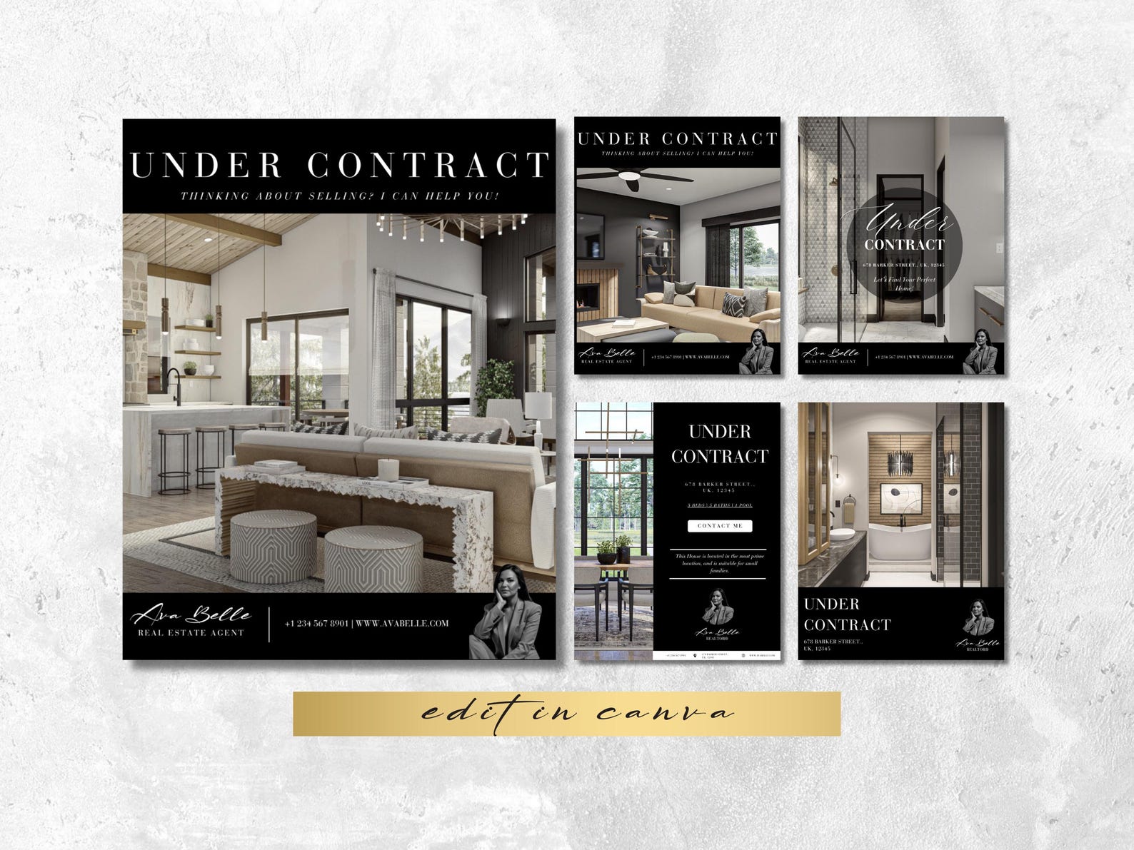 30 Real Estate Social Media Templates | Under Contract Post Template ...